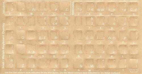Welsh Keyboard Stickers - Labels - Overlays with Blue Characters