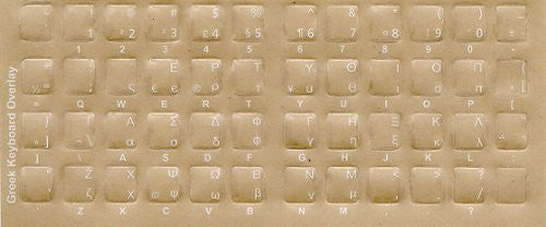 Greek Computer Keyboard Sticker Label protective cover White Character