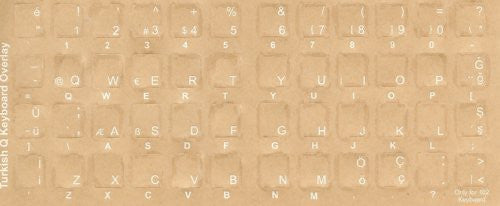 Turkish Keyboard Stickers - Labels - Overlays with White Characters ...