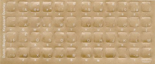 Belgian - Dutch Keyboard Stickers - Labels - Overlays White Characters