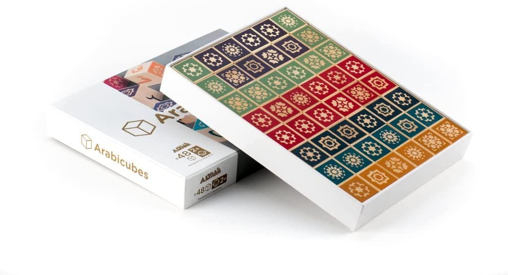 Arabic Alphabet wooden Blocks ARABICUBES inter-generational game learn
